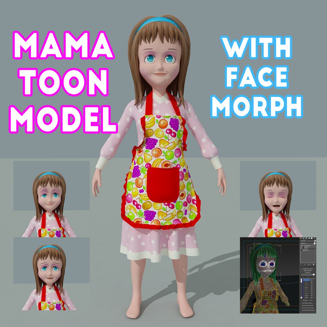 Woman character face morph 3D - TurboSquid 1285447