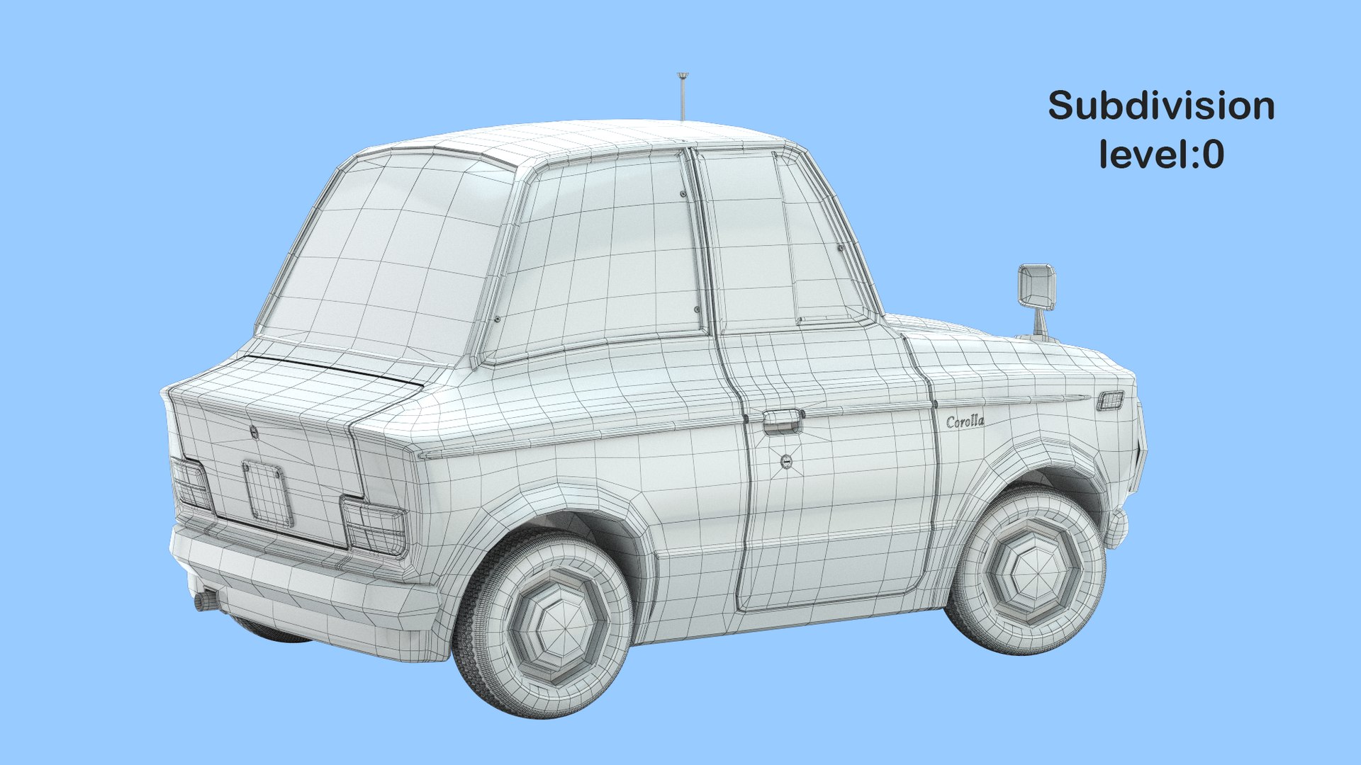 3D Toyota Corolla 1967 Cartoon Style - TurboSquid 1747225