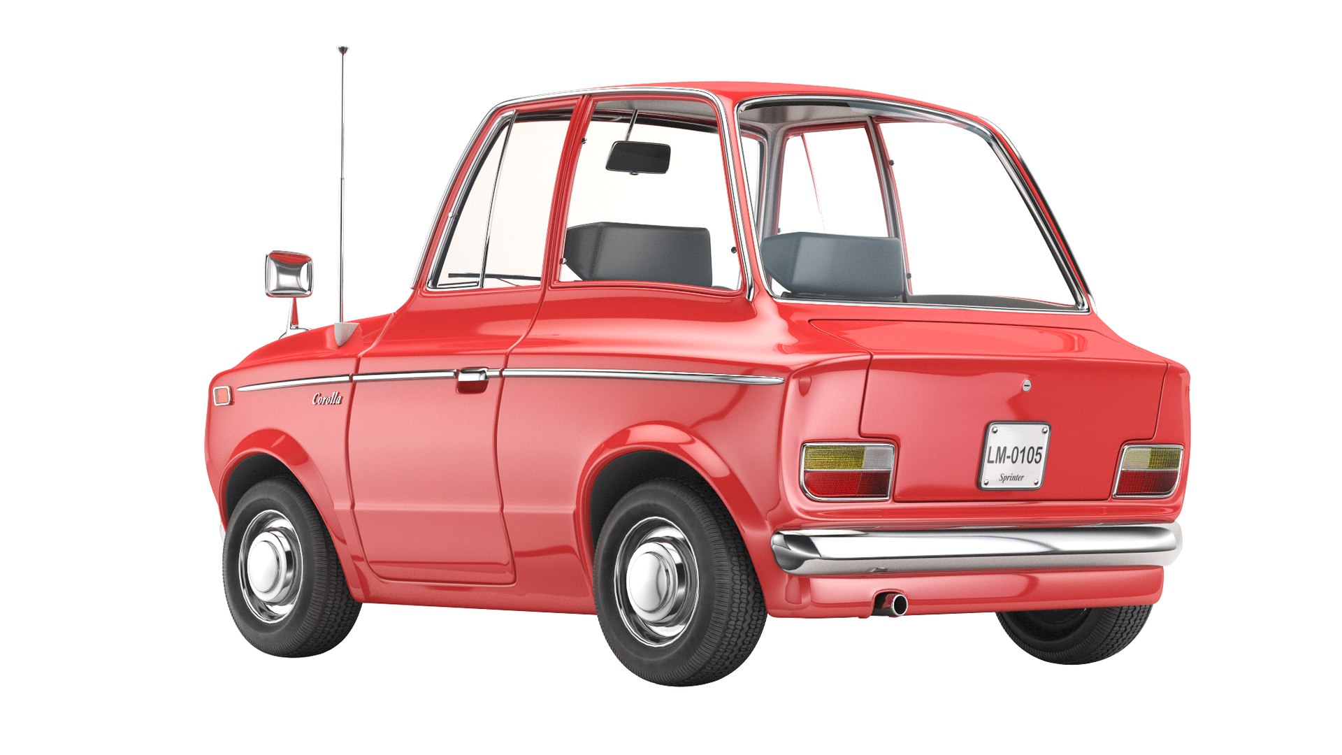 3D Toyota Corolla 1967 Cartoon Style - TurboSquid 1747225