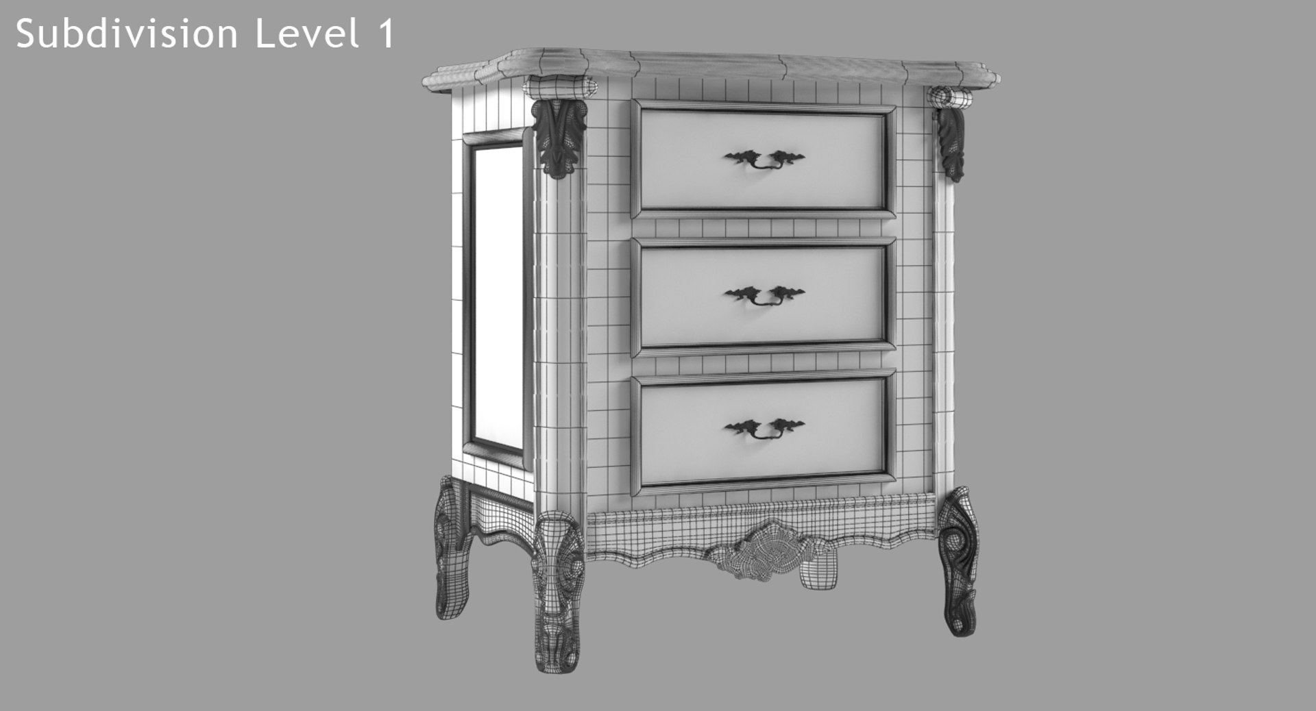 Benedetta 8833 Bedside Table 3d Model
