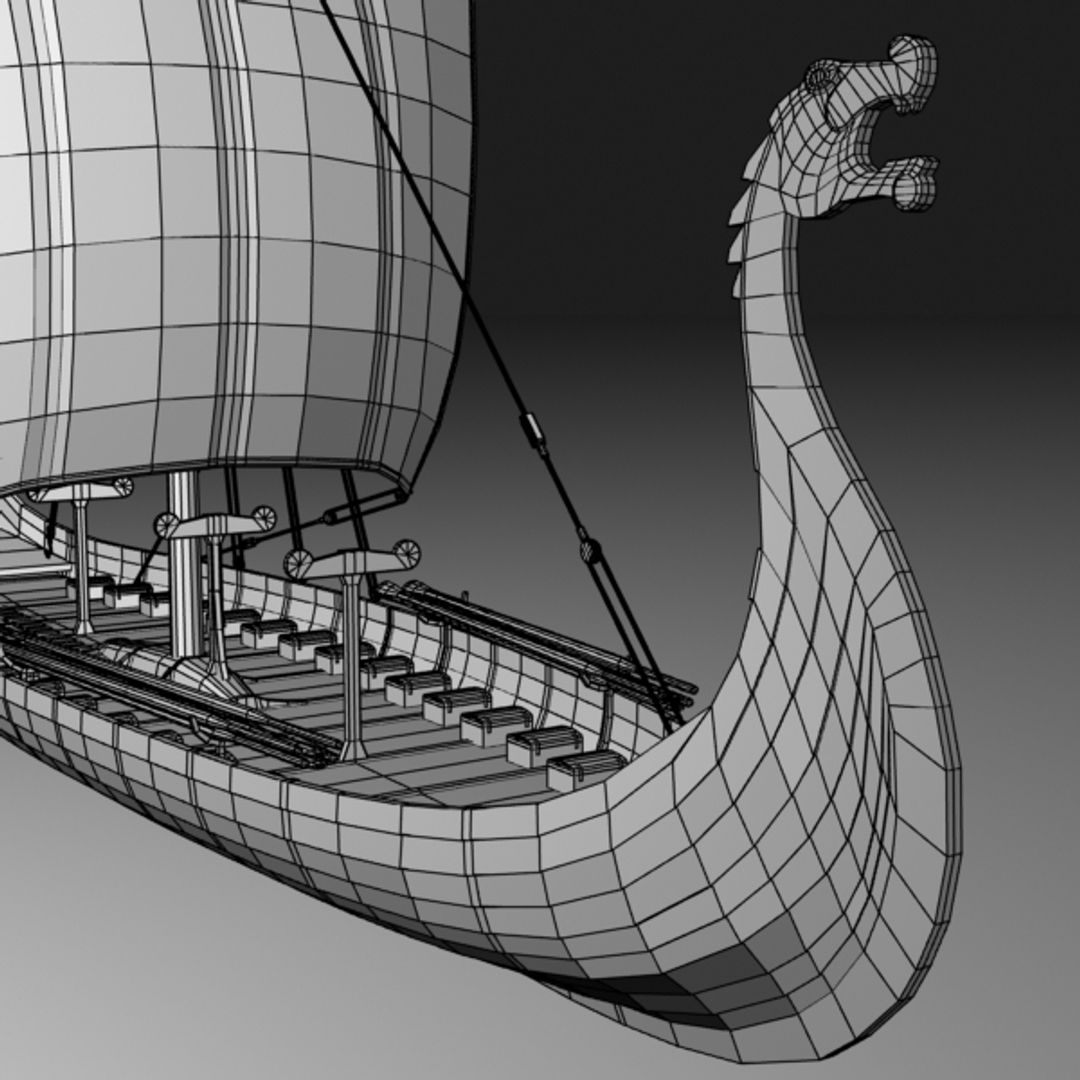 3d viking ship model