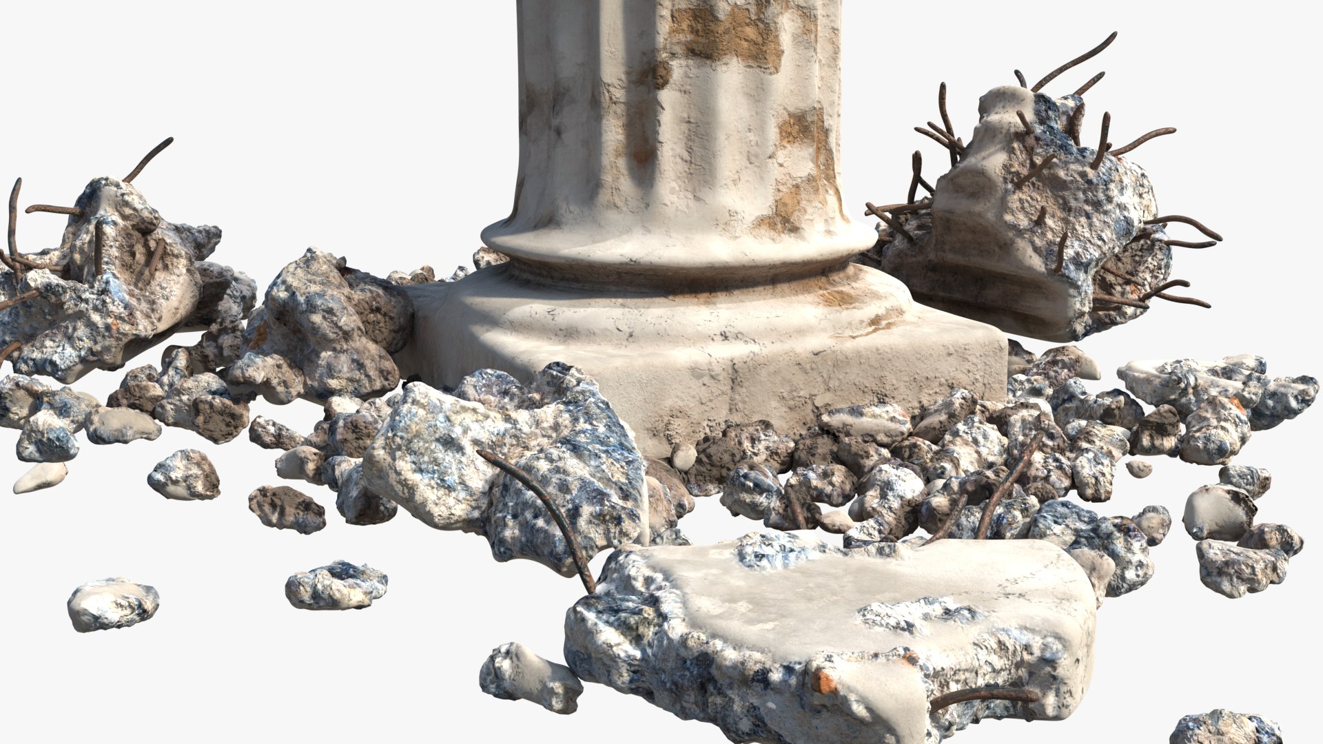 Broken Pillar 3D Model - TurboSquid 1488031