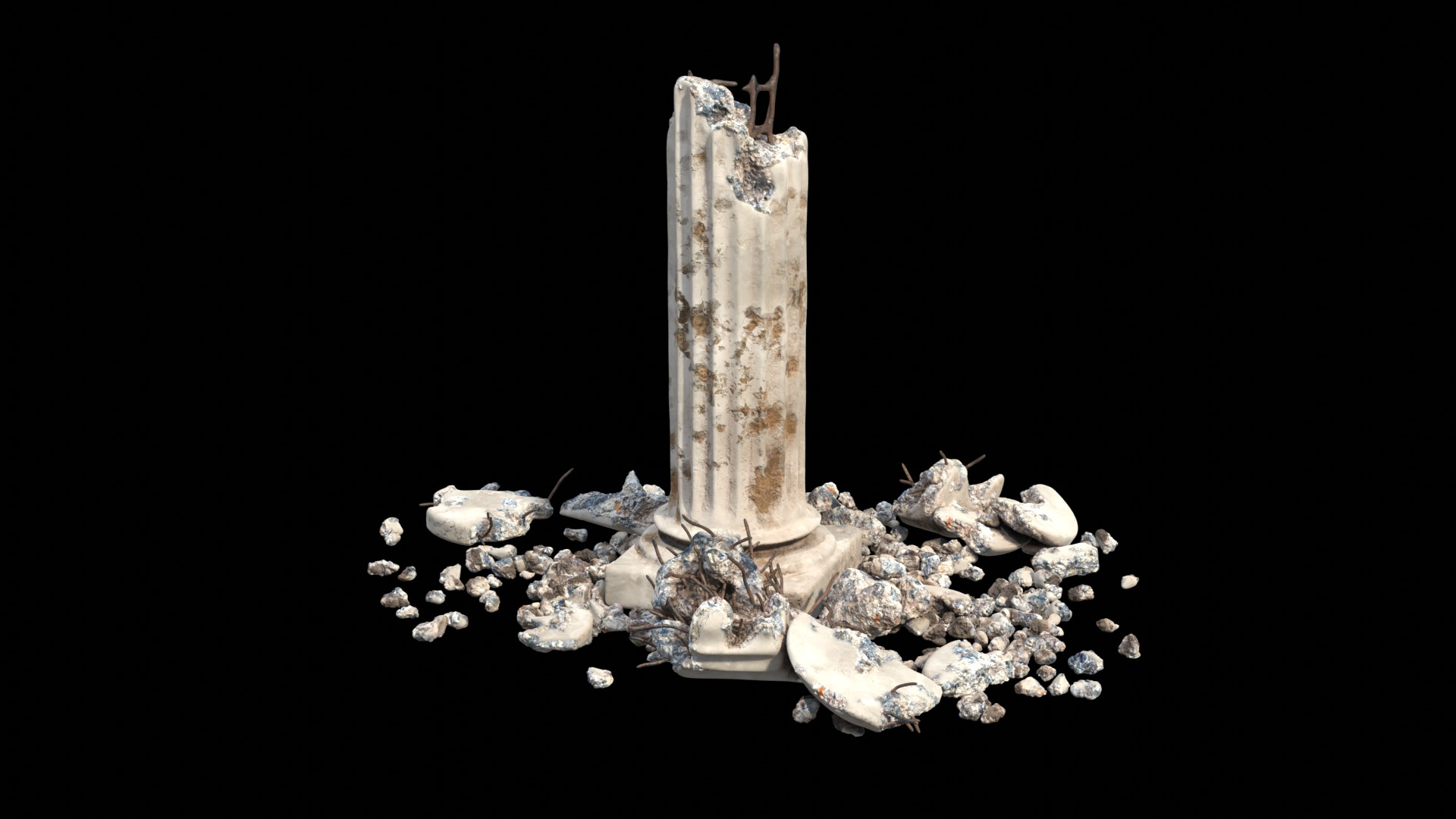 Broken Pillar 3D Model - TurboSquid 1488031