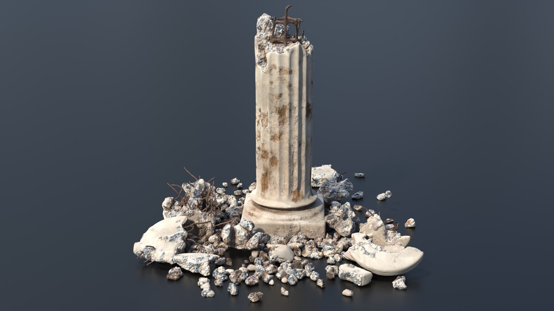 Broken Pillar 3D Model - TurboSquid 1488031