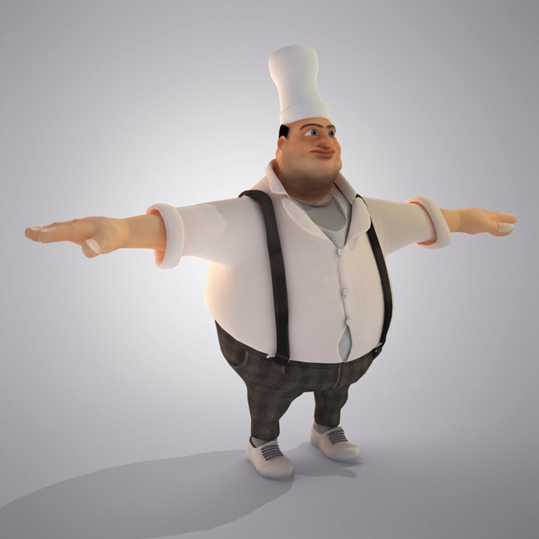 3d Model Cartoon Fat Chief