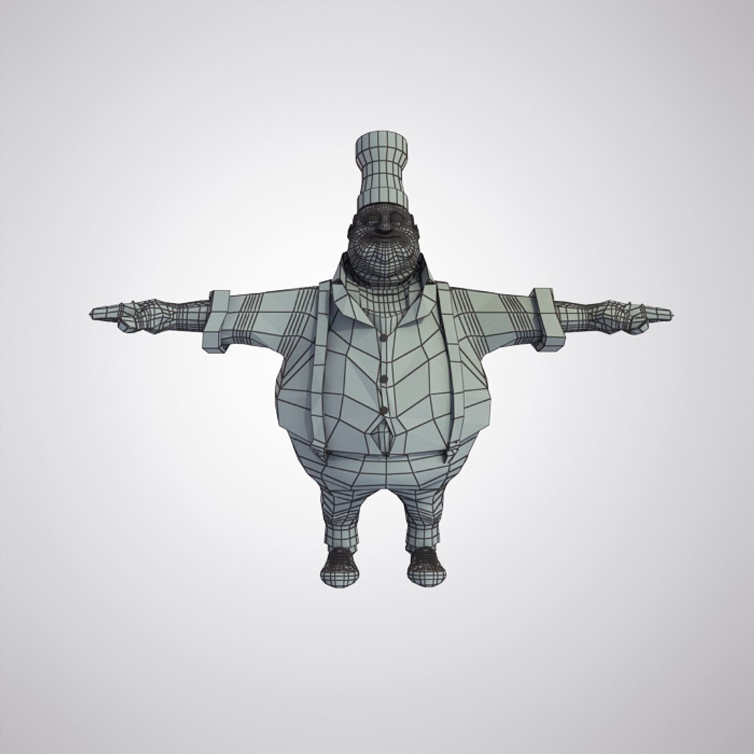 3d Model Cartoon Fat Chief