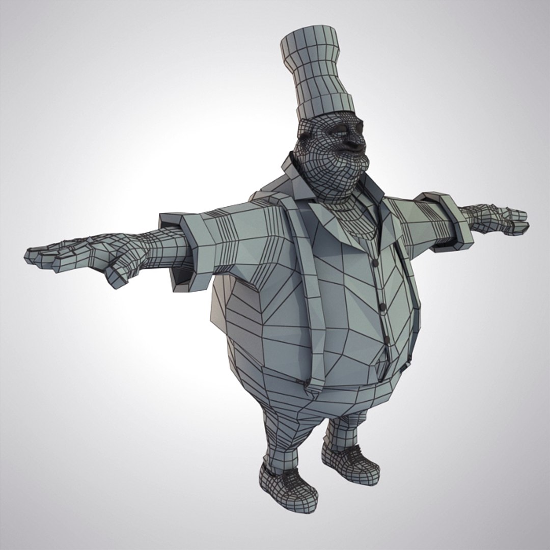 3d Model Cartoon Fat Chief