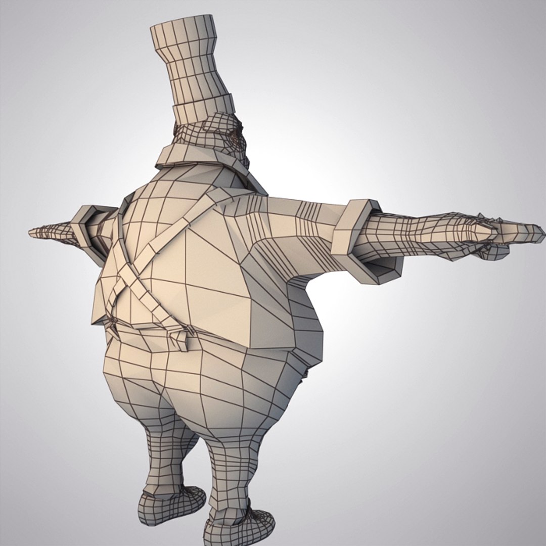 3d Model Cartoon Fat Chief