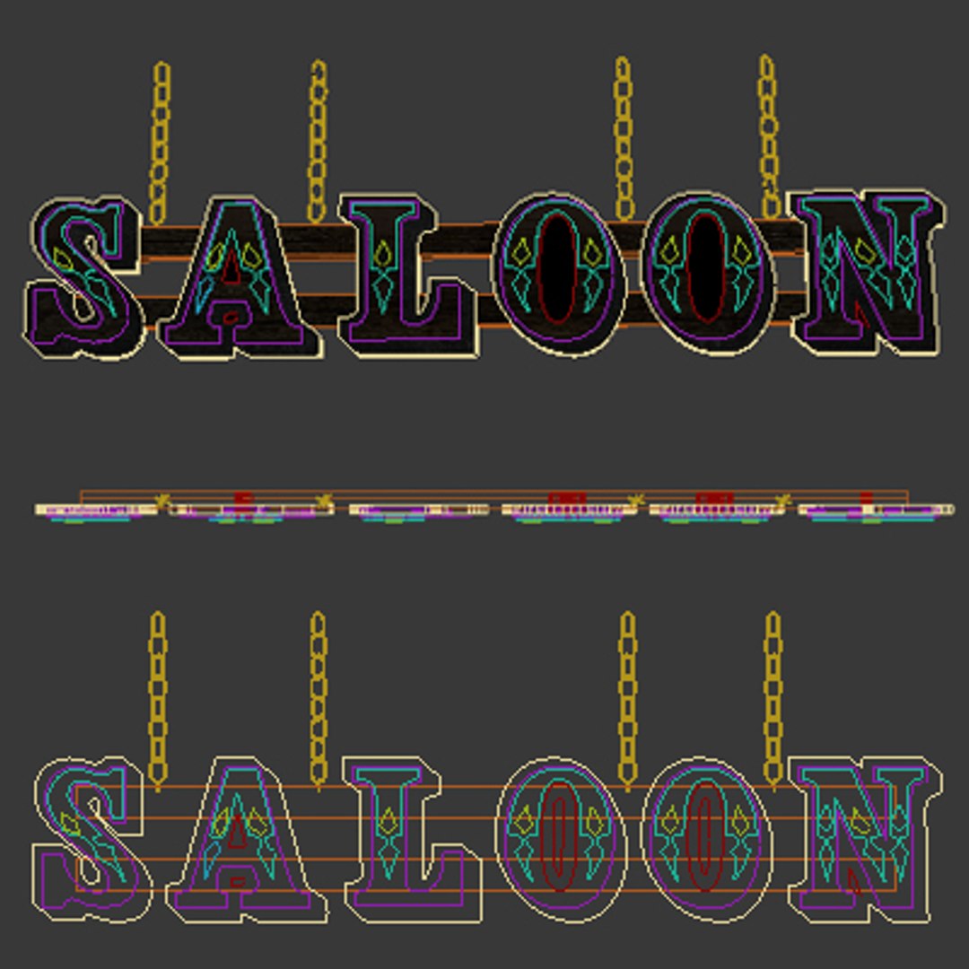 Saloon Sign 3ds