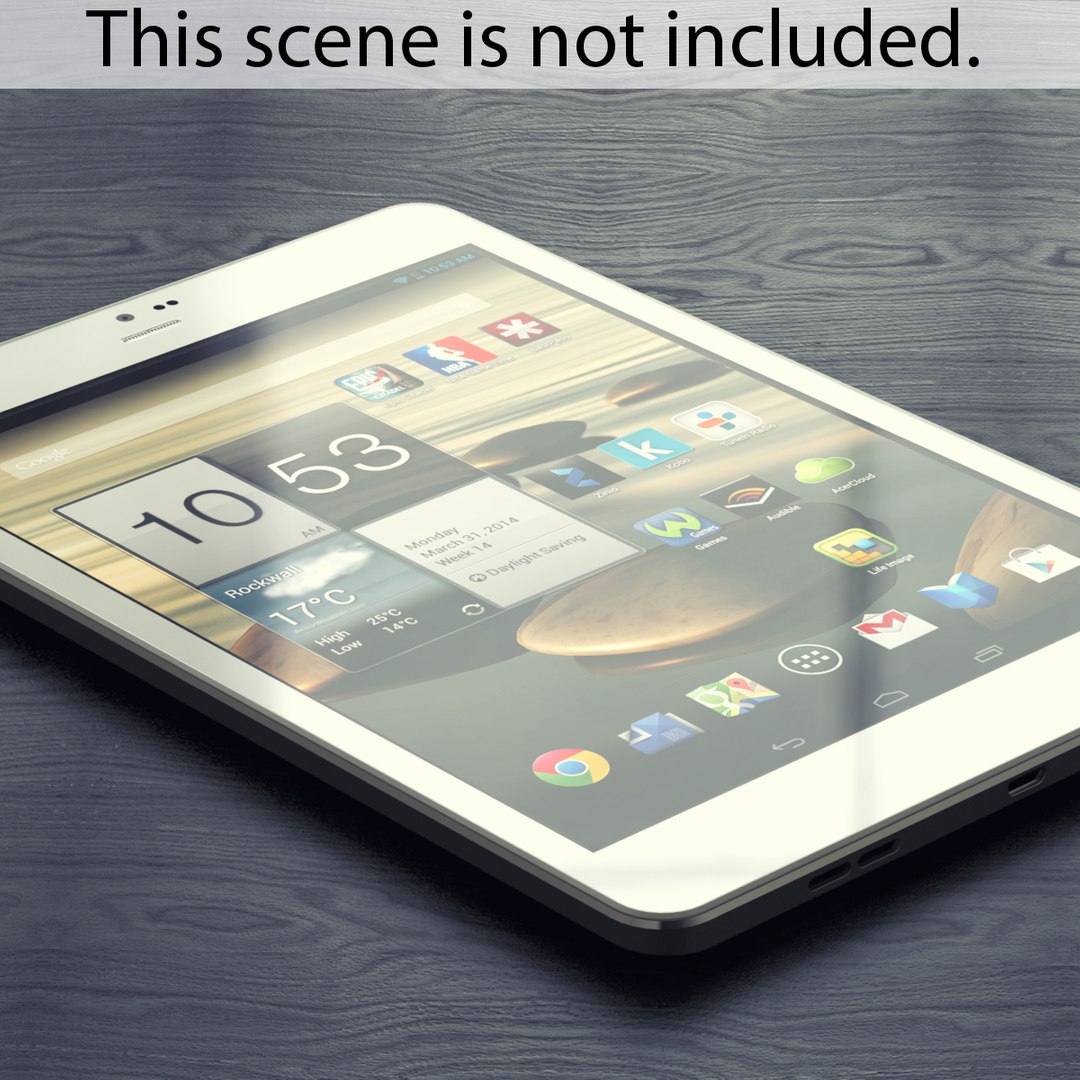 Android White Pc Tablet 3d Max