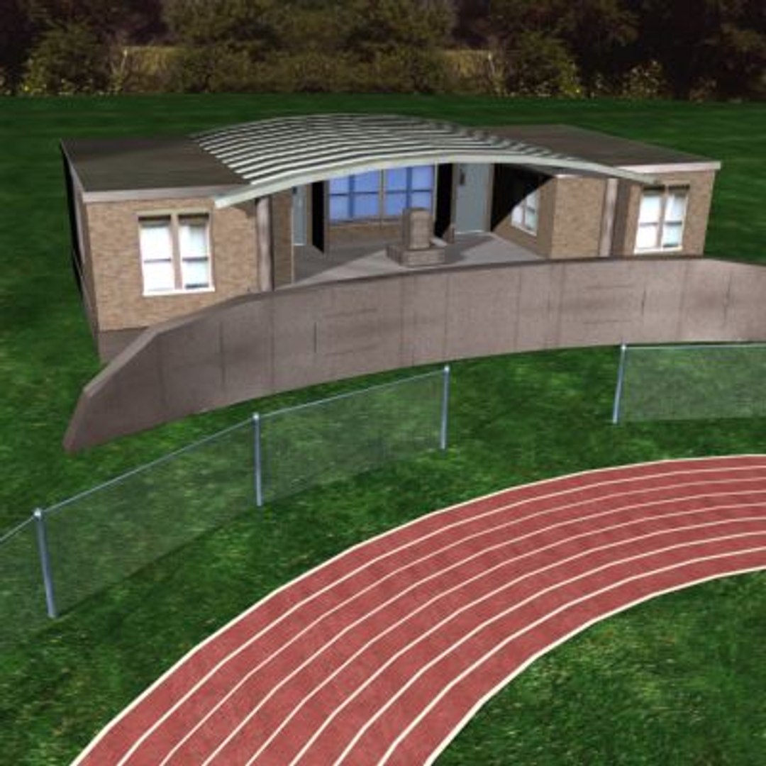 school football stadium track 3d model