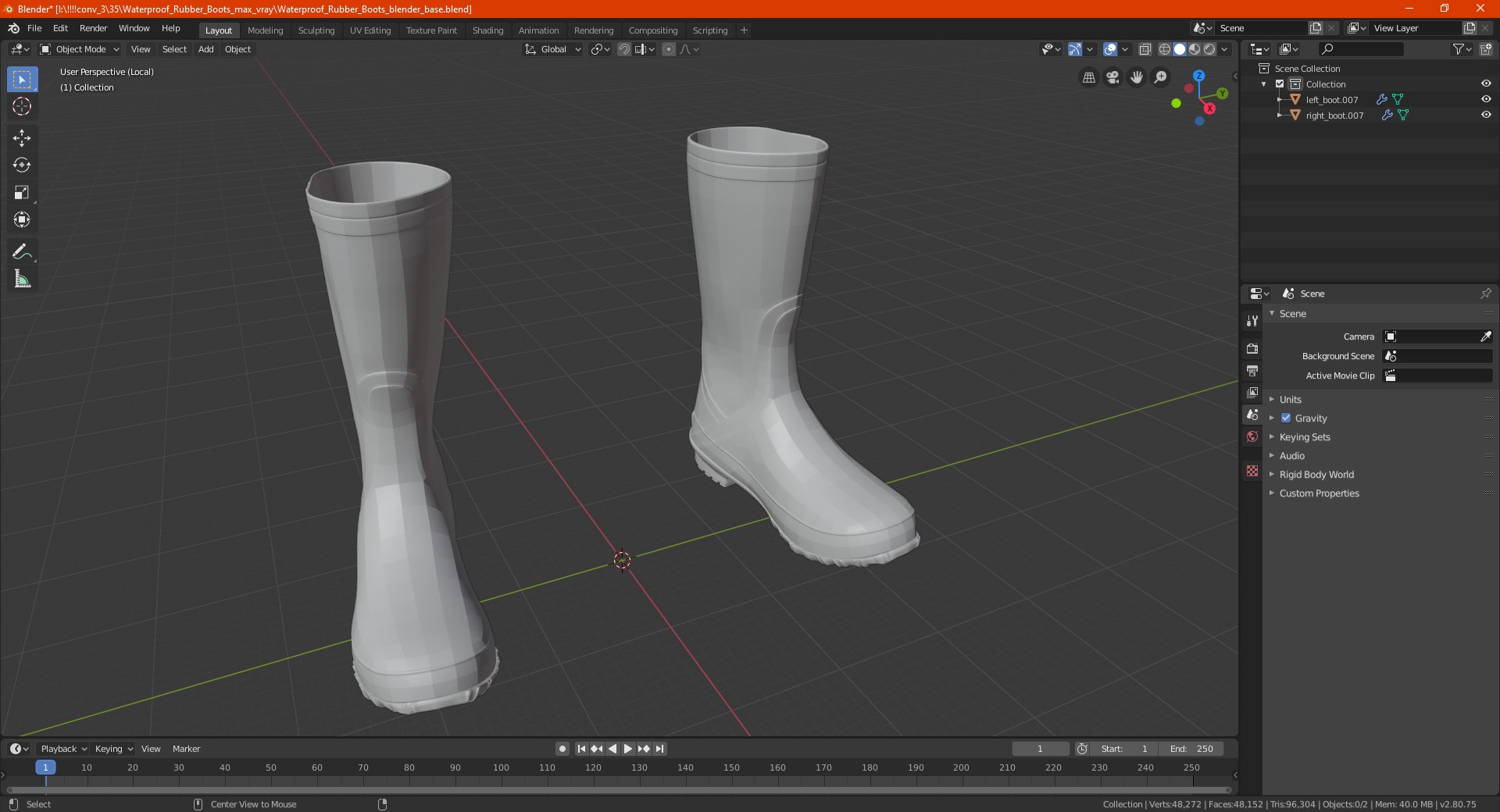 Waterproof Rubber Boots 3D model - TurboSquid 1818396