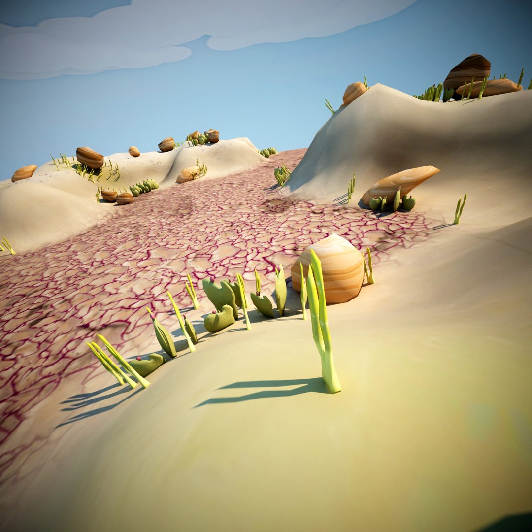 cartoon desert obj