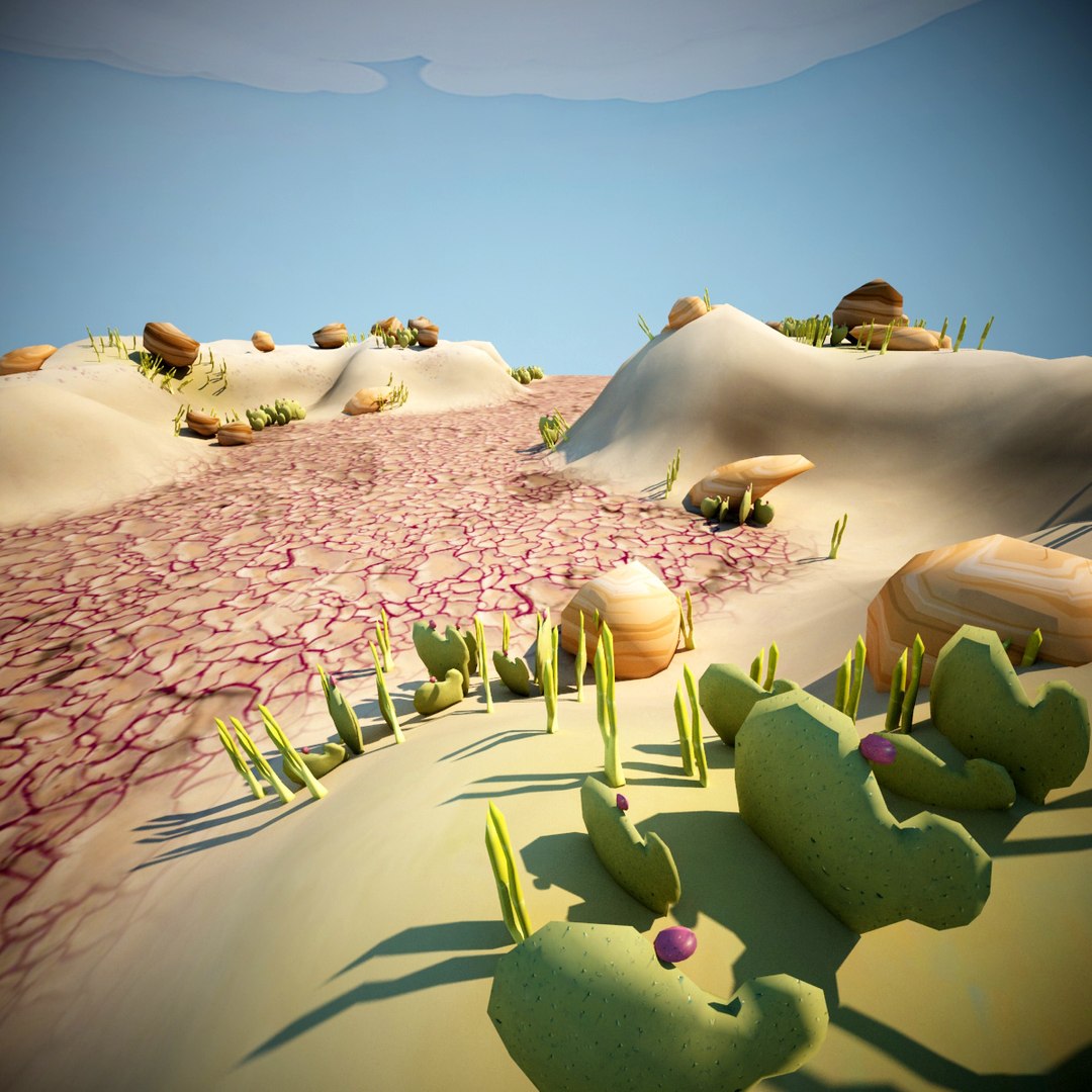 cartoon desert obj