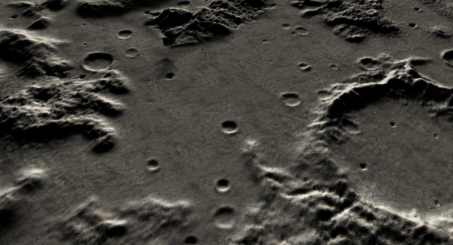 3d scene moon surface landscape model