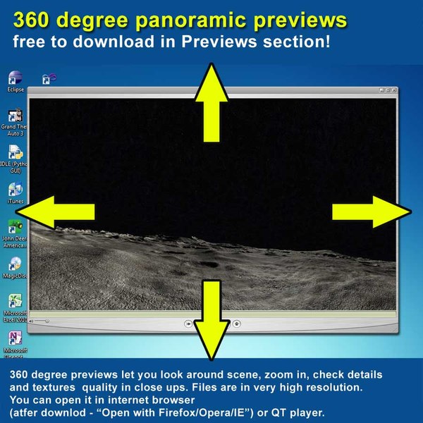3d scene moon surface landscape model