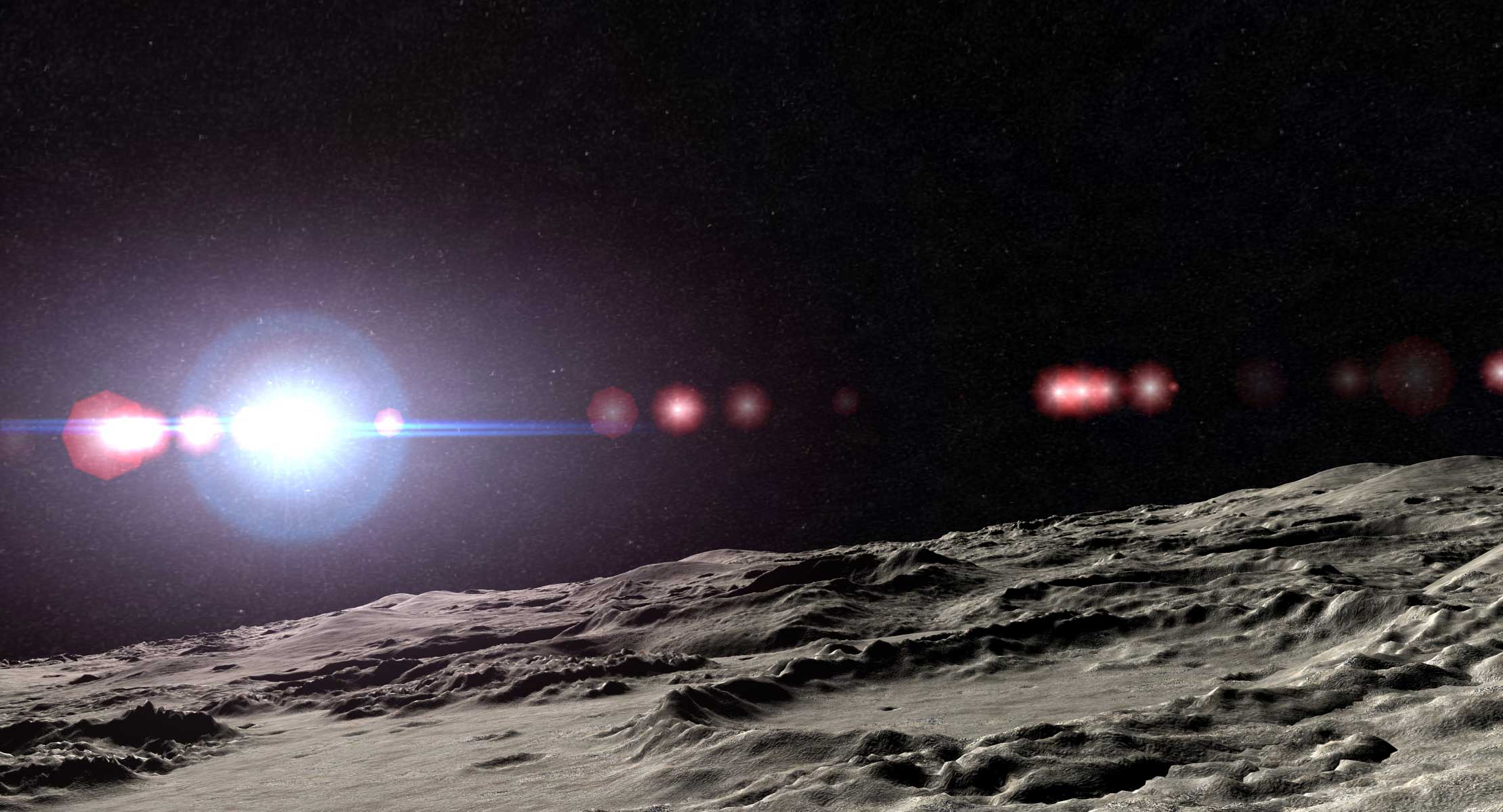 3d scene moon surface landscape model