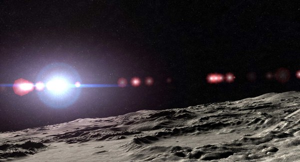 3d scene moon surface landscape model