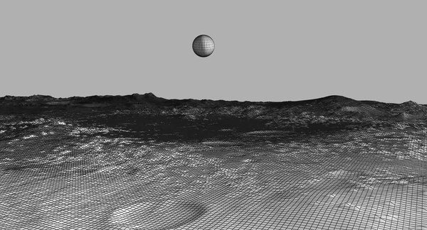 3d scene moon surface landscape model
