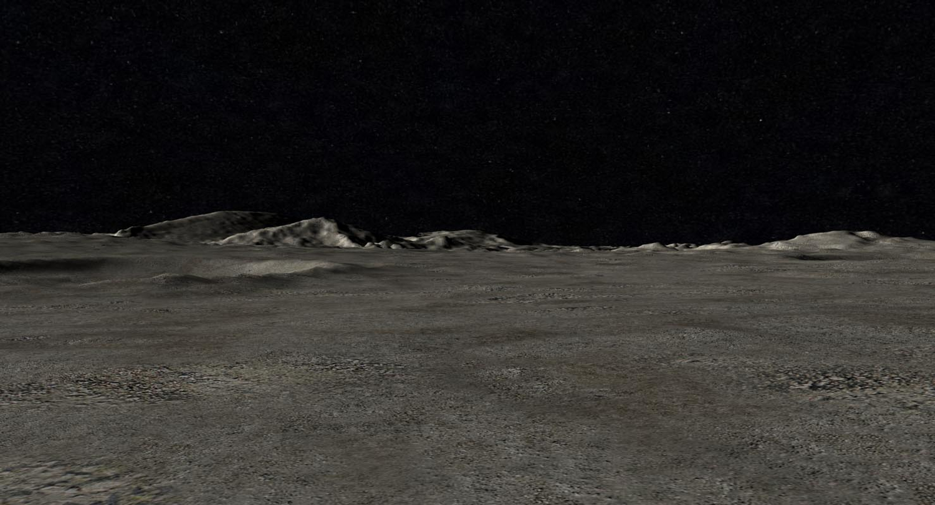 3d Scene Moon Surface Landscape Model