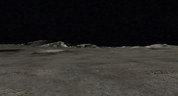 3d scene moon surface landscape model