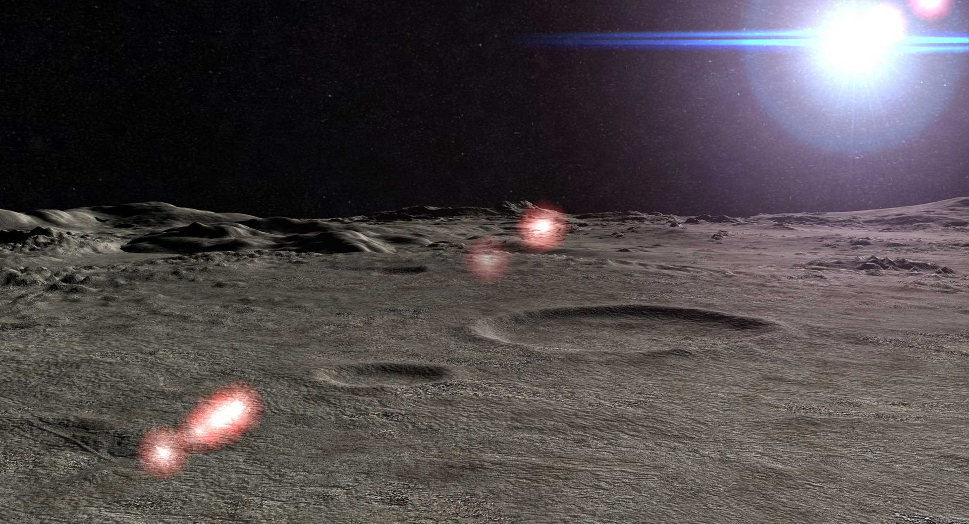 3d scene moon surface landscape model