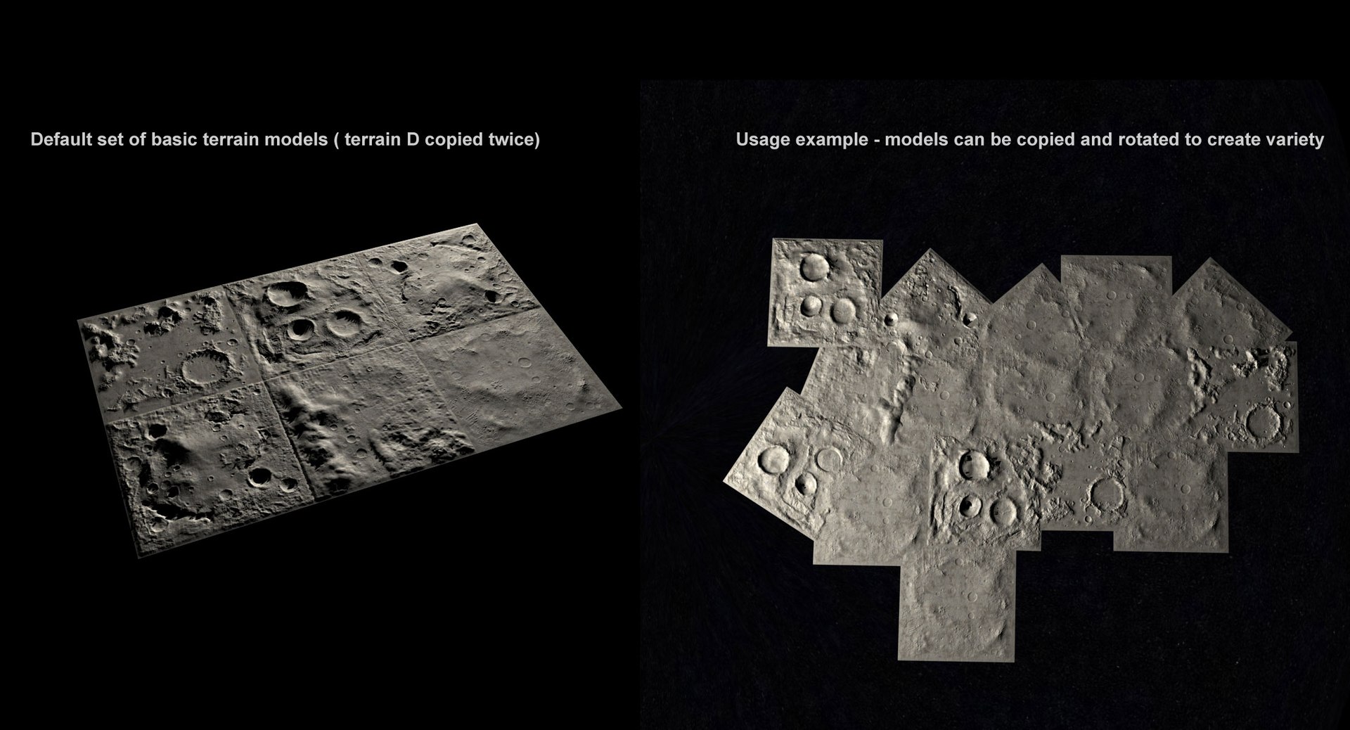 3d Scene Moon Surface Landscape Model