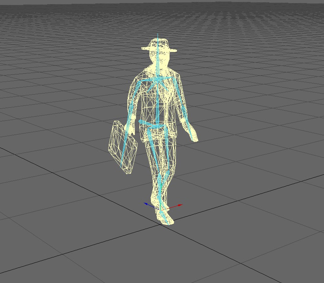 3d Model Simple Business Man Suitcase