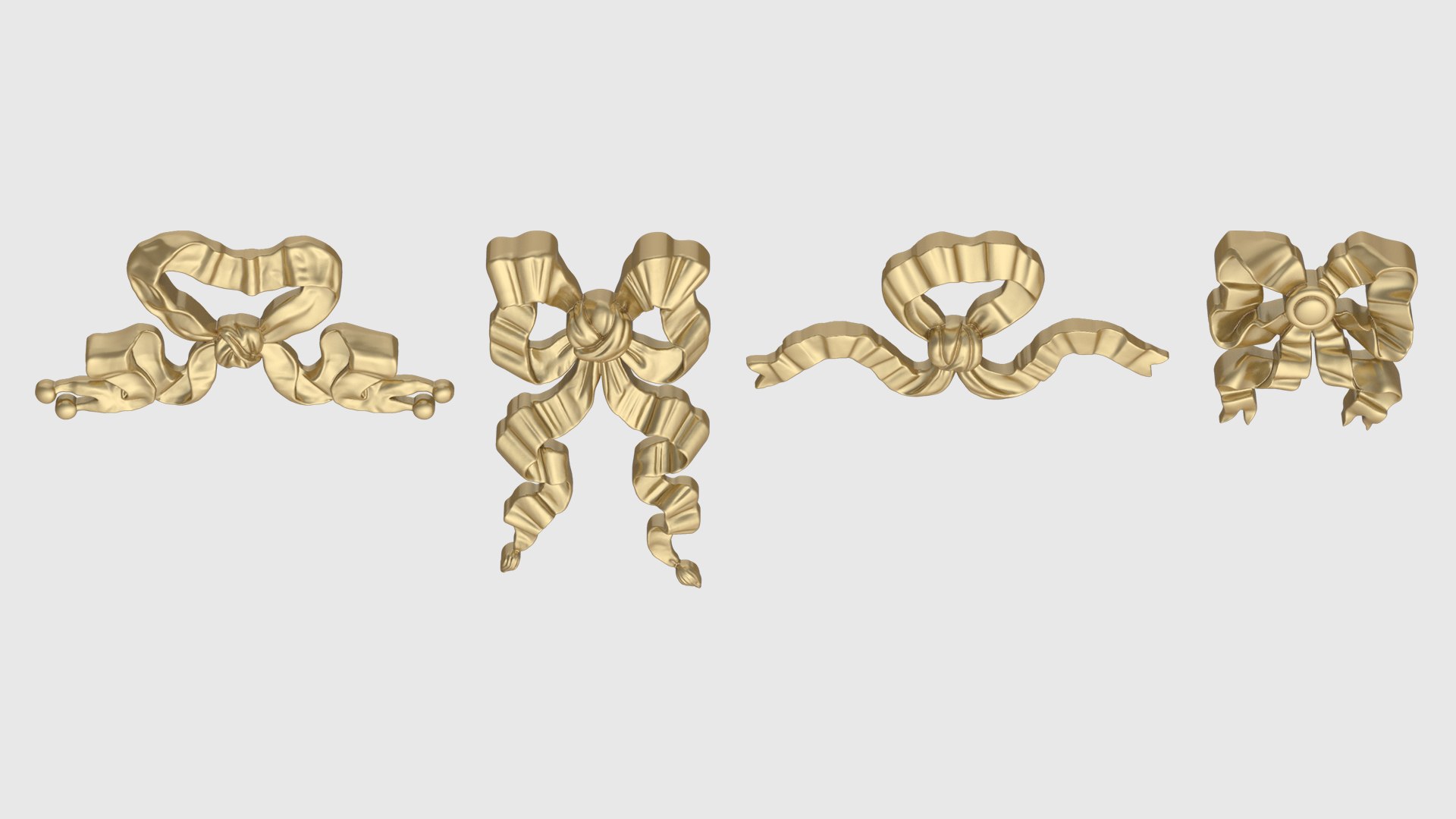 3D Decorative Bow Set - TurboSquid 1780403