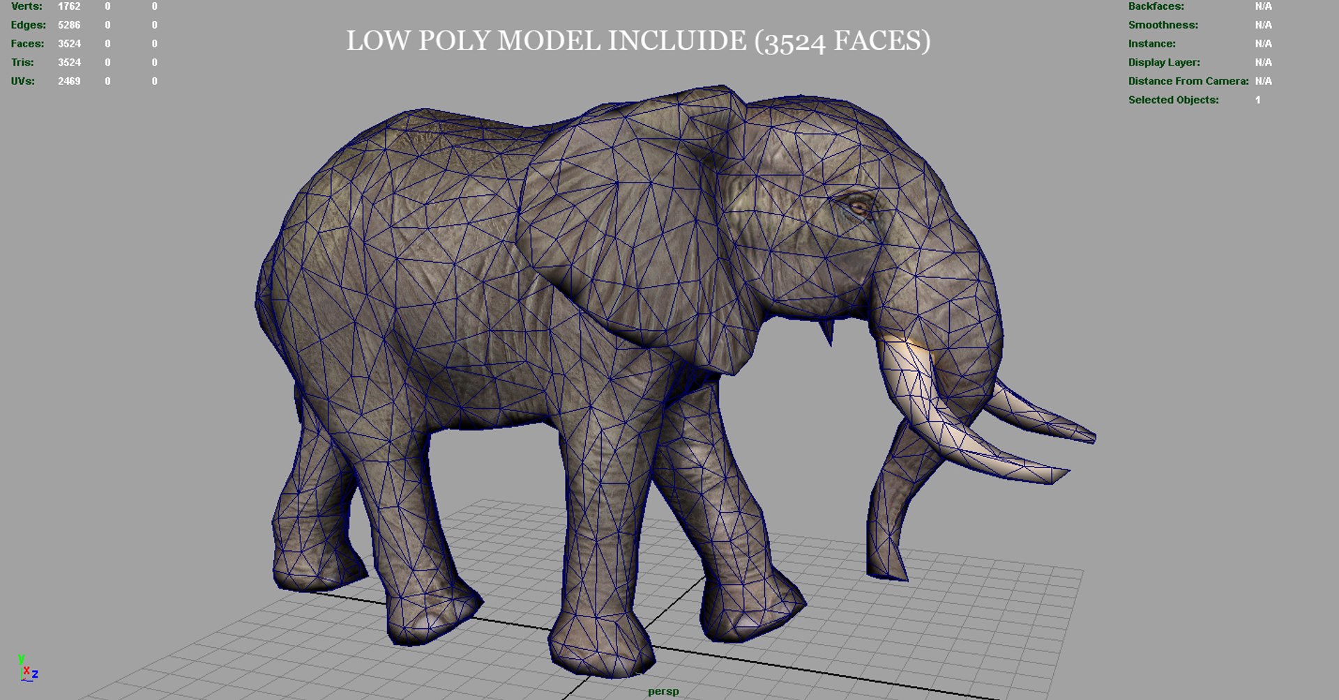 African Elephant Obj