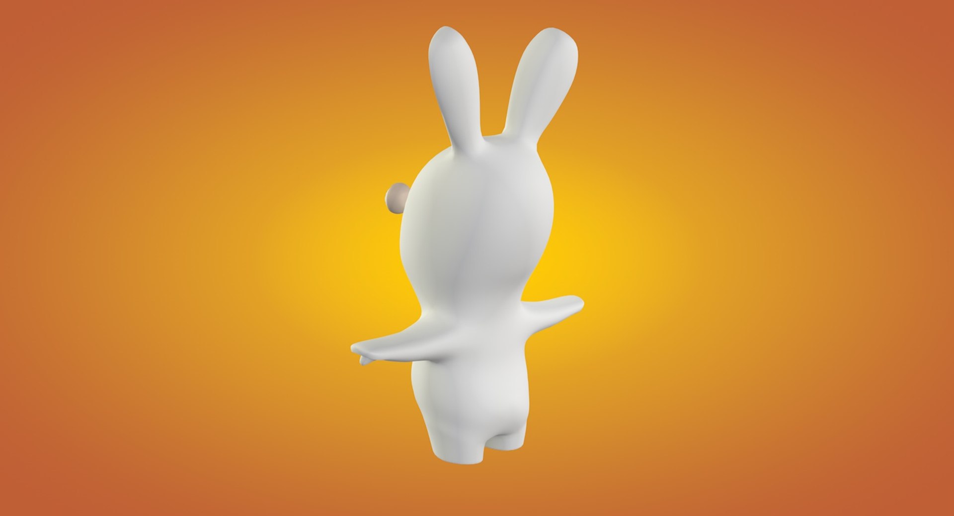 Rabbid Cartoon 3d Model