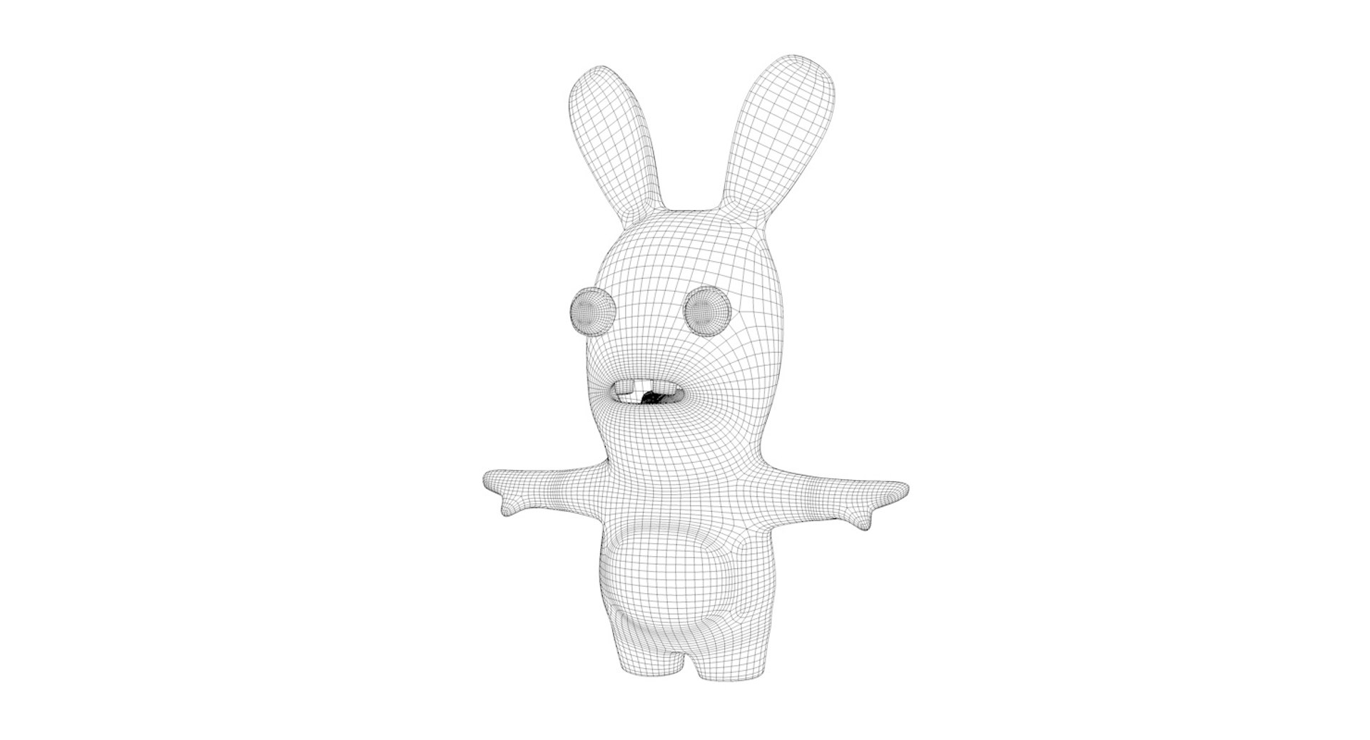Rabbid Cartoon 3d Model