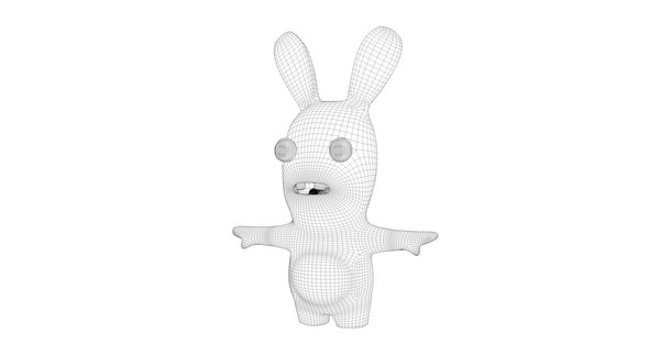 rabbid cartoon 3d model