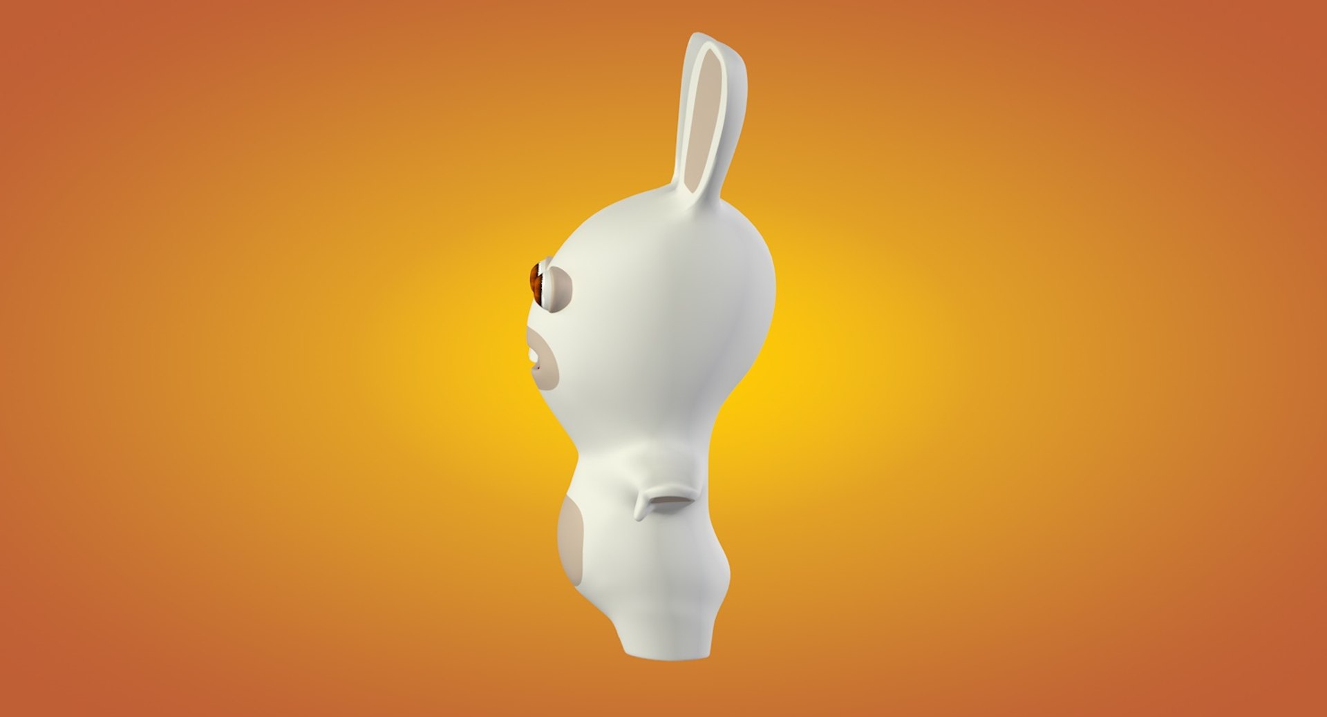 Rabbid Cartoon 3d Model