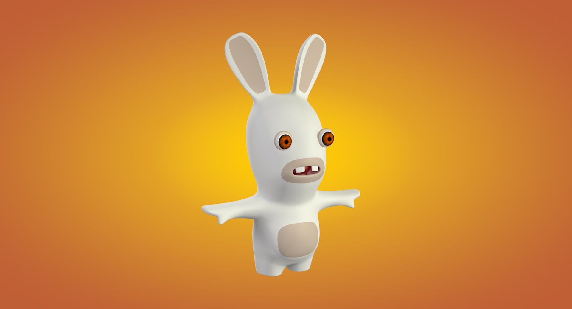 Rabbid Cartoon 3d Model