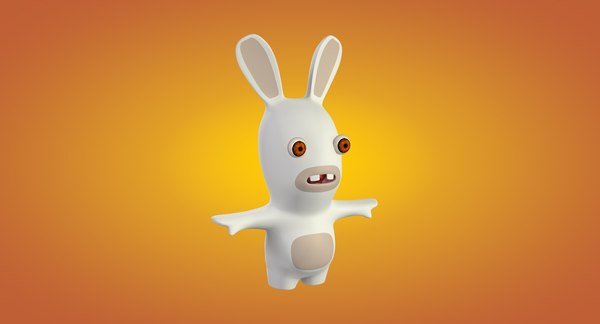 rabbid cartoon 3d model
