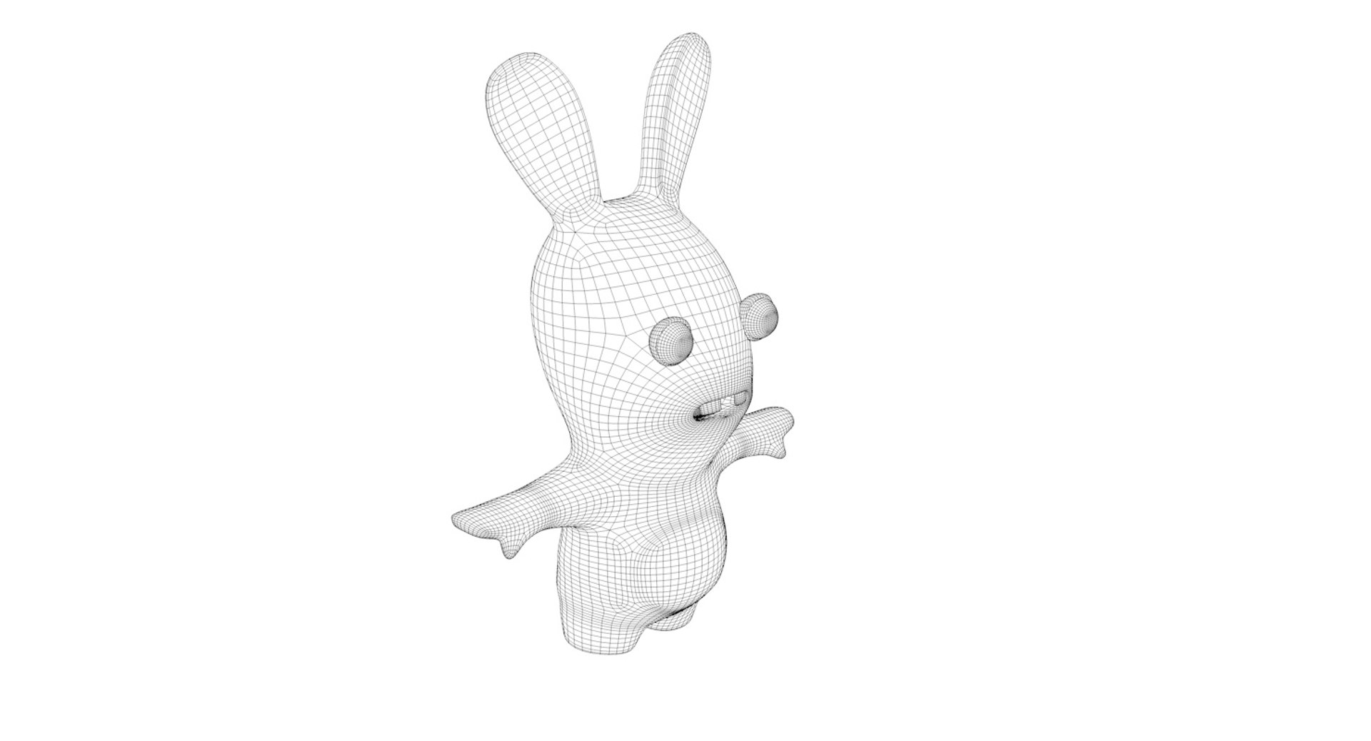 Rabbid Cartoon 3d Model