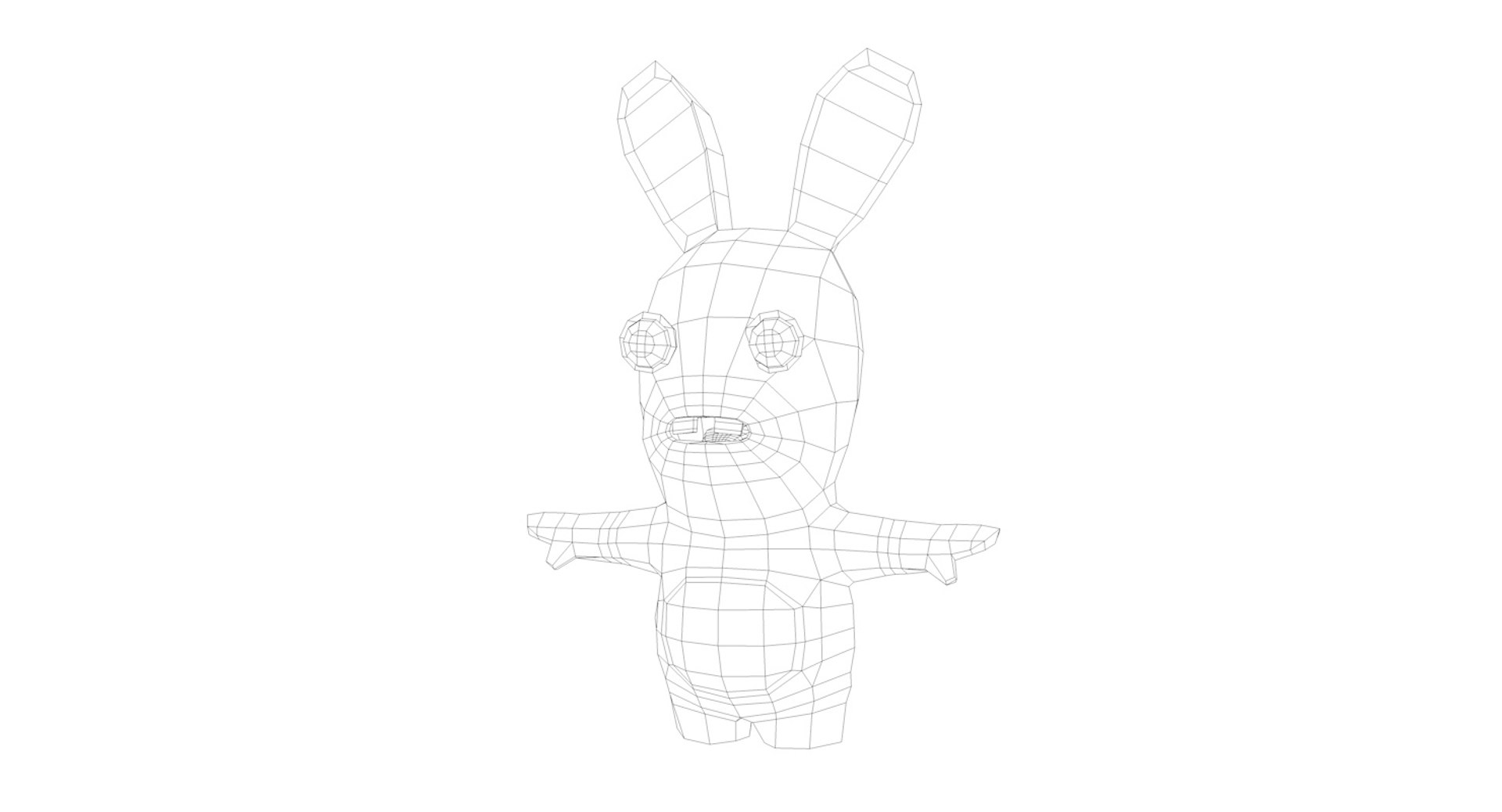 Rabbid Cartoon 3d Model