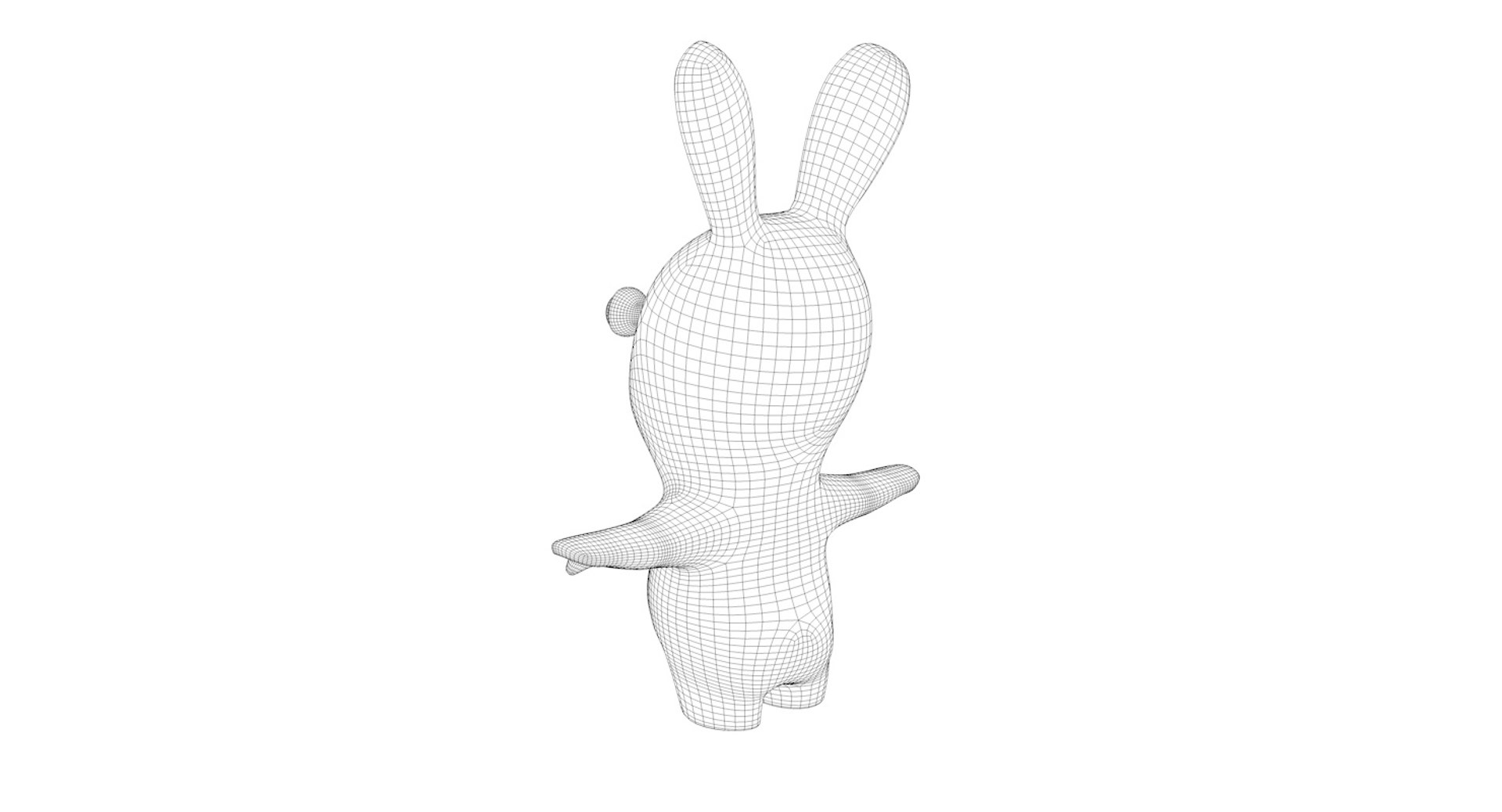 Rabbid Cartoon 3d Model