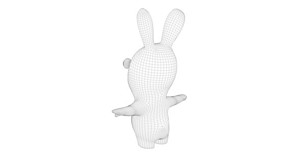 rabbid cartoon 3d model