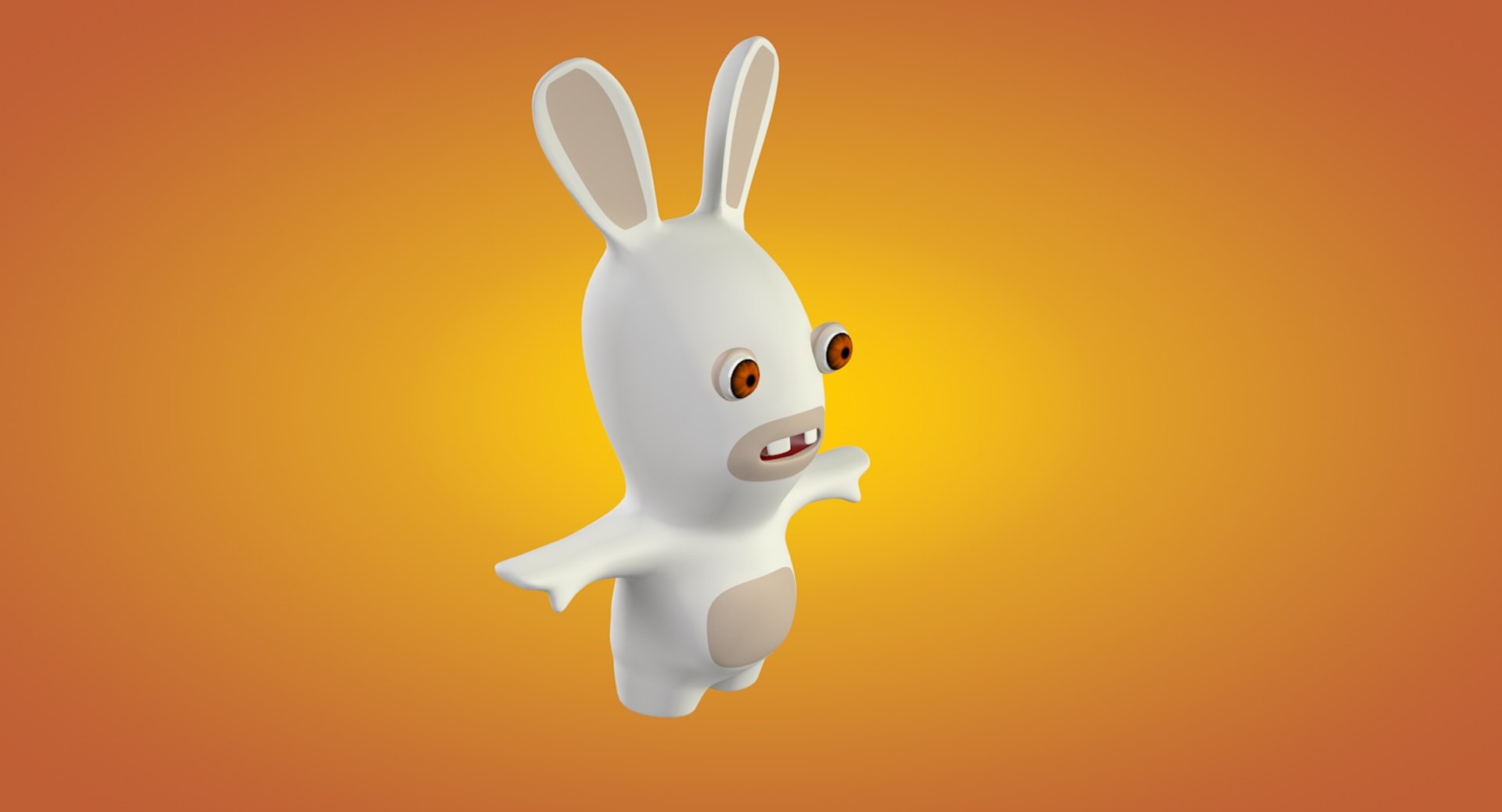 Rabbid Cartoon 3d Model