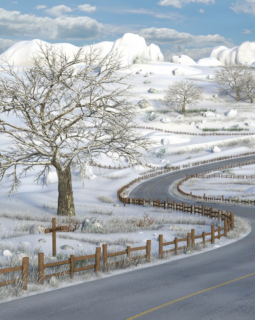 3D Road Cartoon Toon - TurboSquid 1321408