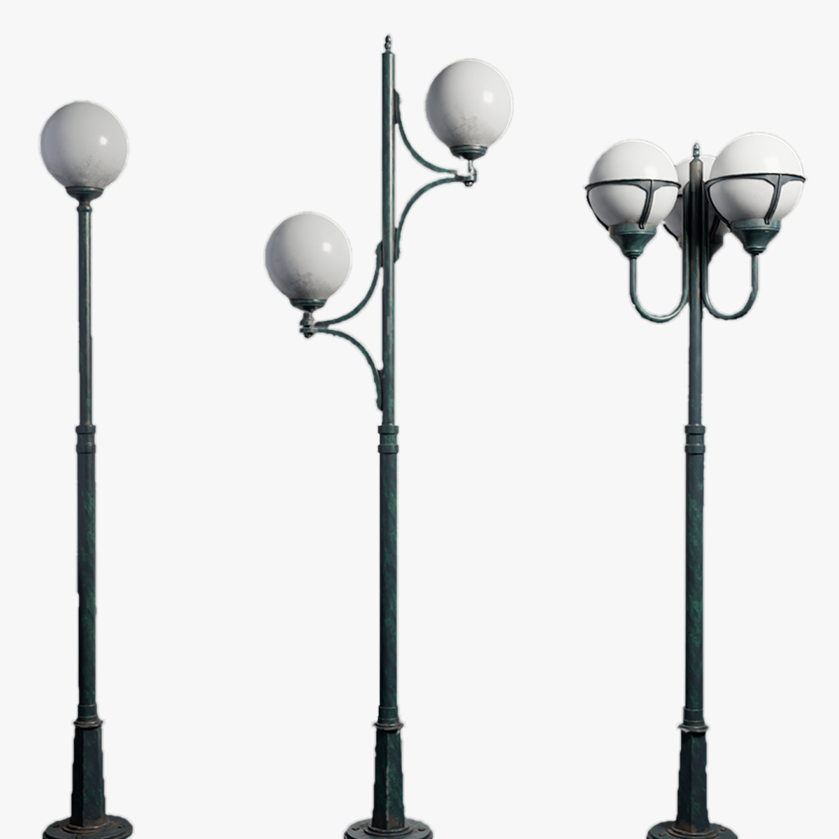 3D Set of Spherical Street Lamps model - TurboSquid 1960485