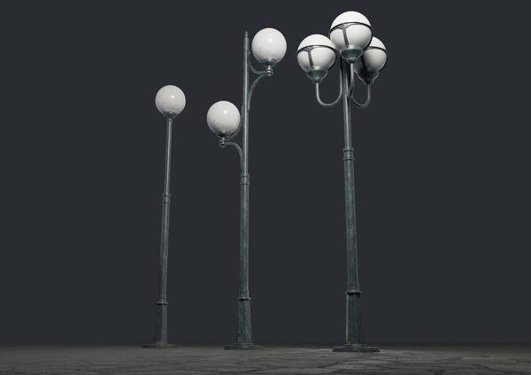 3D Set of Spherical Street Lamps model - TurboSquid 1960485