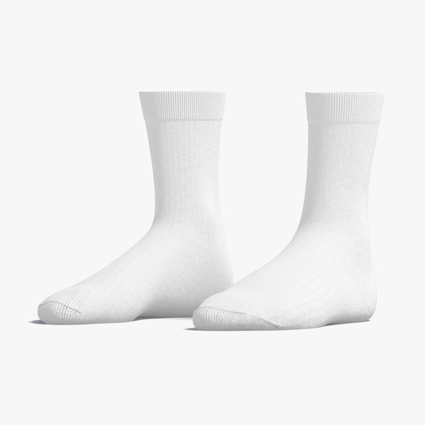 3D White Single Socks different shapes - fabric sox pair - TurboSquid ...