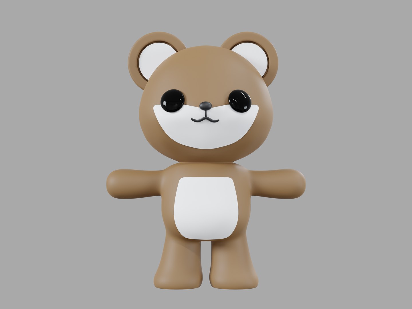 3D Character Bear Kawaii Cute Model - TurboSquid 1952540