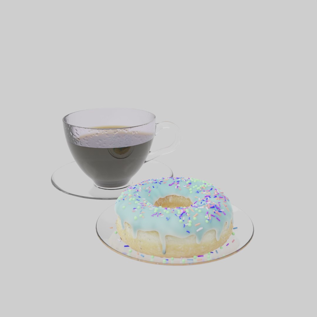 3D Donut And Coffee - TurboSquid 2050565