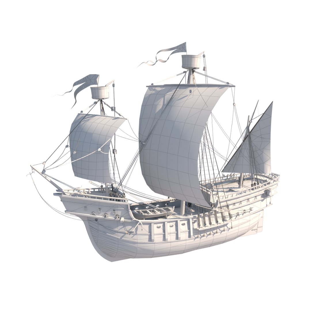 3d Hansa Caravel Model Turbosquid 1214938