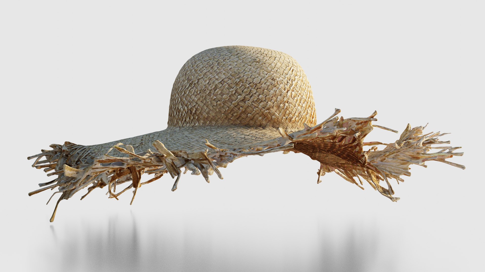 Straw Summer Hat Scanned 3D Model - TurboSquid 2345926