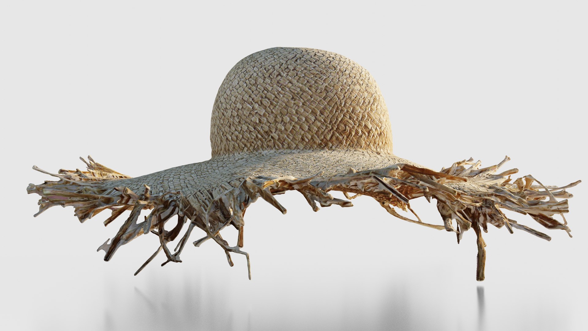 Straw Summer Hat Scanned 3D Model - TurboSquid 2345926